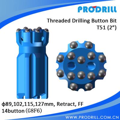 Китай T51-89,102,115, бит кнопки резьбы 127mm, FF, retrac, 14buttons продается