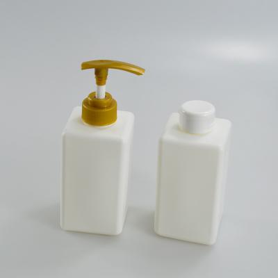 China 450 ml HDPE vierkant fles voor shampoo en lotion vierkant plastic shampoo pomp fles Te koop