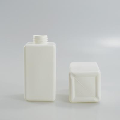 China 450 ml HDPE vierkant fles voor shampoo en lotion vierkant plastic shampoo pomp fles Te koop