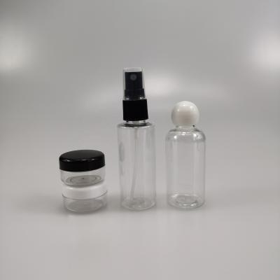 Cina Confezione di bottiglie di viaggio a prova di perdite per articoli da bagno Tipo di sigillamento pompa spruzzatore Materiale del corpo PET in vendita