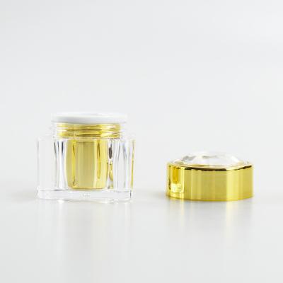Cina Contenitore per imballaggi cosmetici riutilizzabili 10 g Crema per gli occhi in oro Materiale da barattolo di plastica acrilica in vendita