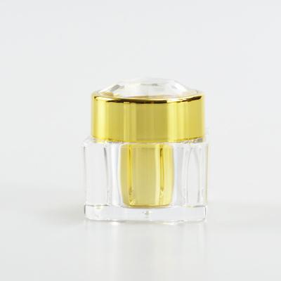 Cina Contenitore per imballaggi cosmetici riutilizzabili 10 g Crema per gli occhi in oro Materiale da barattolo di plastica acrilica in vendita