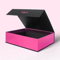 China Custom Logo Wig Packaging Box Black Magnetic for sale