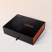 China Custom Logo Wig Packaging Box Black Magnetic for sale