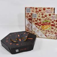 China Custom Octagonal Pizza Box With Handle Paper Disposable for sale