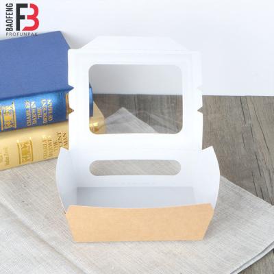 Cina Contenitori asportabili di insalata riciclabile di carta kraft con la finestra trasparente in vendita