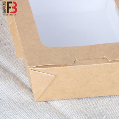 Cina Contenitori asportabili di insalata riciclabile di carta kraft con la finestra trasparente in vendita