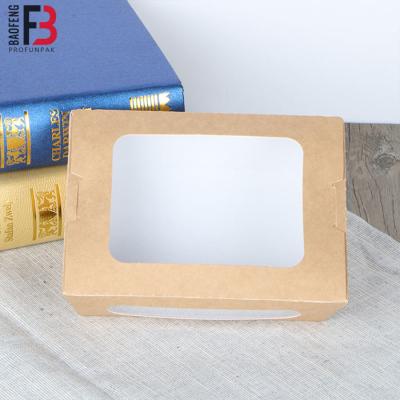 Cina Contenitori asportabili di insalata riciclabile di carta kraft con la finestra trasparente in vendita