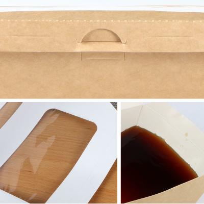 Cina Contenitori asportabili di insalata riciclabile di carta kraft con la finestra trasparente in vendita