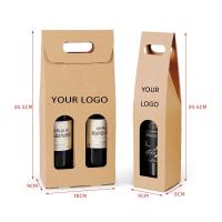 China Customize Kraft Paper Handle Gift Box Packaging for Wine Bottle for sale