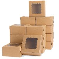 China Hallow Window Kraft Paper Packaging Box For Bakery Cookie for sale