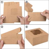 China Hallow Window Kraft Paper Packaging Box For Bakery Cookie for sale