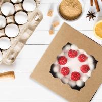 China Hallow Window Kraft Paper Packaging Box For Bakery Cookie for sale