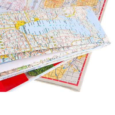 Cina Rifinitura su ordinazione impermeabile morbida di PMS CMYK di servizi di stampa della mappa in vendita