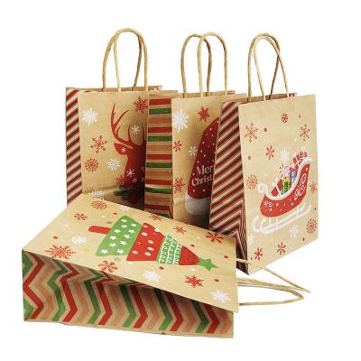 Cina Stampa offset su ordinazione dei sacchi di carta di Kraft Brown di Natale in vendita