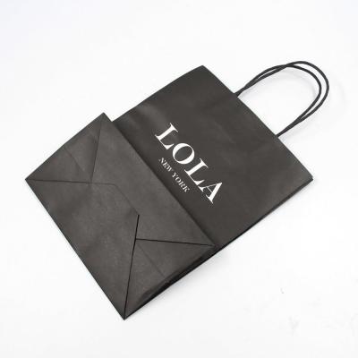 Cina Borsa di stampa bianca nera della carta kraft riutilizzabile con le maniglie in vendita