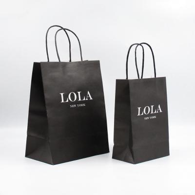 Cina Borsa di stampa bianca nera della carta kraft riutilizzabile con le maniglie in vendita