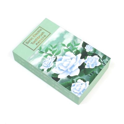 Cina Spazzolino da denti elettrico Coperchio di carta di cartone e scatola di base Verniciatura modello di fiori personalizzato in vendita