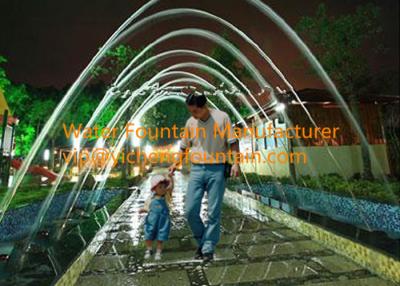 China Rainbow Glass Light Jet Water Fountain Equipment With LED Light Make Walking Tunnel for sale