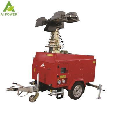Cina Generatore leggero diesel portatile 10kw della pianta della torre del faro 9m del generatore della strada di Mitsubishi del combustibile diesel in vendita