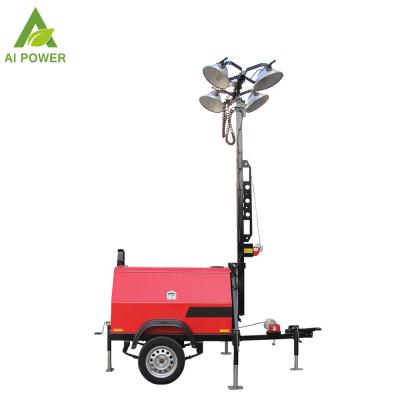 Cina Generatore leggero diesel portatile 10kw della pianta della torre del faro 9m del generatore della strada di Mitsubishi del combustibile diesel in vendita