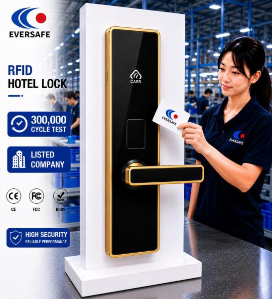 Quality RFID Keyless Entry Hotel Smart Door Lock Digital Key Card Security System for Apartment Resort Encrypted IC Card Lock for sale