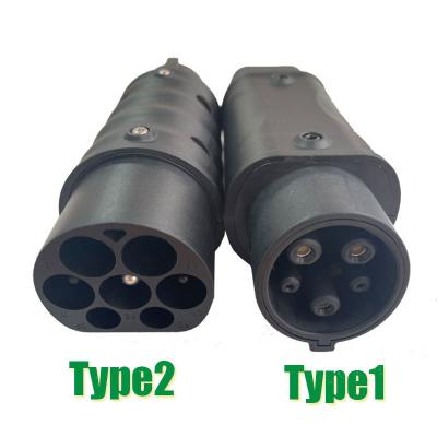 China AC 250V Type2 To Type1 EV Adapter For Electric Car Charger ,32A 22KW EV Charging Cable Conveter for sale