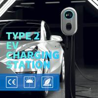 China Type2 EV Charging Station 8-32A Adjustable 1 Phase Wallbox AC EV Charger 7.4m Cable for sale