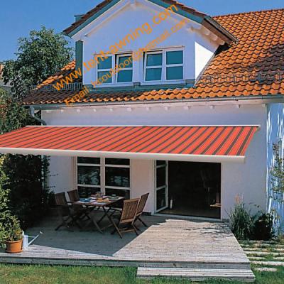 China Motorized Remote Control Double Arms Retractable Cassette Awning for sale