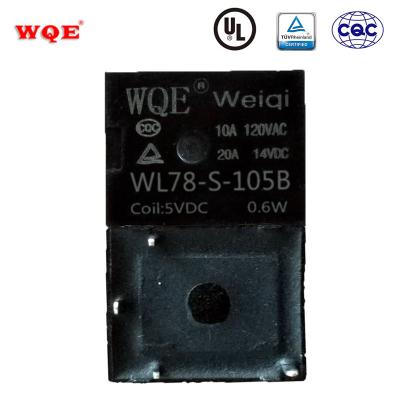China (WL78) T78 Miniature Automotive Relay Auto Parts for Automobile Black Cover 20A 14VDC Relays Rele for sale