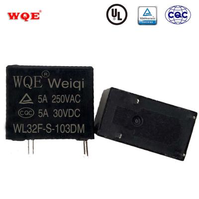 China Power Relays Wl32f 5A 10A 16A 4pin Normally Open 5 12 24VDC 250VAC Electromagnetic Miniature Voltage Relay PCB for sale
