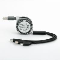 China 3A Fast Charging Type-C Data Cables 3 in 1 Retractable USB Cable For Android Moiblephone for sale