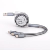 China 3A Fast Charging Type-C Data Cables 3 in 1 Retractable USB Cable For Android Moiblephone for sale