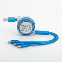 China 3A Fast Charging Data Cable Type-C 3 in 1 Retractable USB Cable For Android Mobile phone PVC Jacket for sale