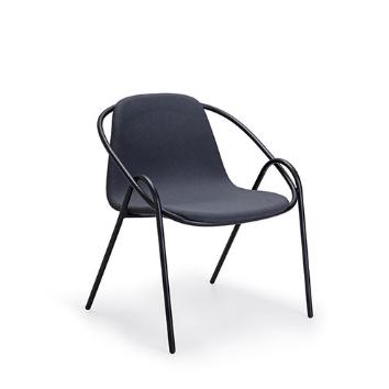 China Fabric Padded Restaurant Bistro Chairs Bentwood Shell Metal Frame Modern Design for sale