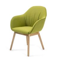 Quality Ruched Backrest Restaurant Bistro Chairs Solid Ash Wood Legs Molded Foam High for sale