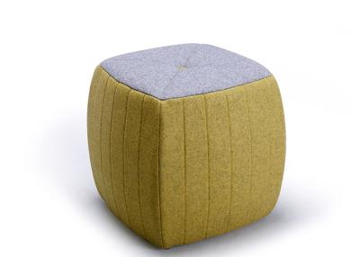 China Two Tone Cashmere Pouf Upholstered Cube Stool Beautifully For Home Office Hotel for sale