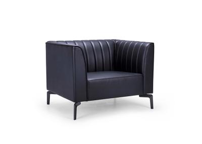 China Skin Touch Modern Commercial Sofa Leather Single Sofa With Channel Stitch for sale