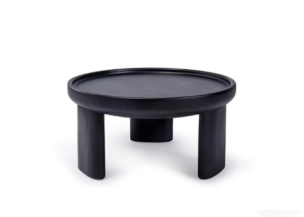 Quality Black Round Commercial Coffee Table Cafe Lounge Fiberglass Coffee Table for sale