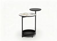 Quality Dual Top Sintered Stone Side Table Metal End Desk For Office And Hotel for sale