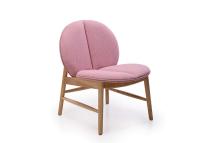 Quality Modern Round Back Commercial Lounge Chair Ash Wood Base Fabric Accent Armchair for sale