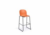 China Modern Bar Stool And Table PP Stackable Bar Stools With Metal Frame For Cafe Hotel for sale