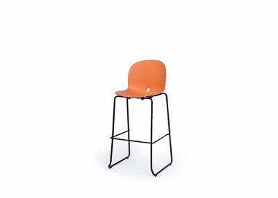 China Modern Bar Stool And Table PP Stackable Bar Stools With Metal Frame For Cafe Hotel for sale