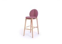 China Elegant Design Padded Bar Stools  Solid Ash Legs For Hotel Cafe Dining for sale