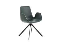 Quality Crazy Horse PU Leather Swivel Lounge Chair Metal Frame For Office Hotel for sale
