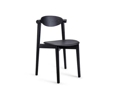 China Black Open Finish Solid Wood Restaurant Chair Armless Bistro Seat For Cafe for sale