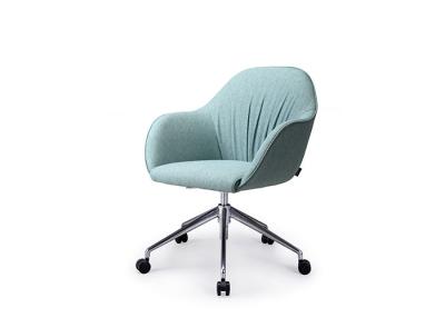 China Ruched Fabric Conference Chair Fabric Office Chair With Adjustable Rolling Aluminum Base for sale