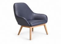 Quality Full Silicone Leather High Back Lounge Chair Wood Grain Metal Legs For Hotel for sale