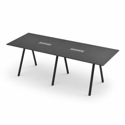 China Modern Rectangular MFC Table Top Bar Table With Cable Channels For Office Hotel for sale