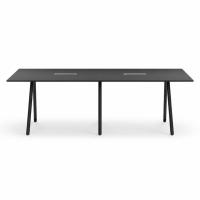 China Modern Rectangular MFC Table Top Bar Table With Cable Channels For Office Hotel for sale
